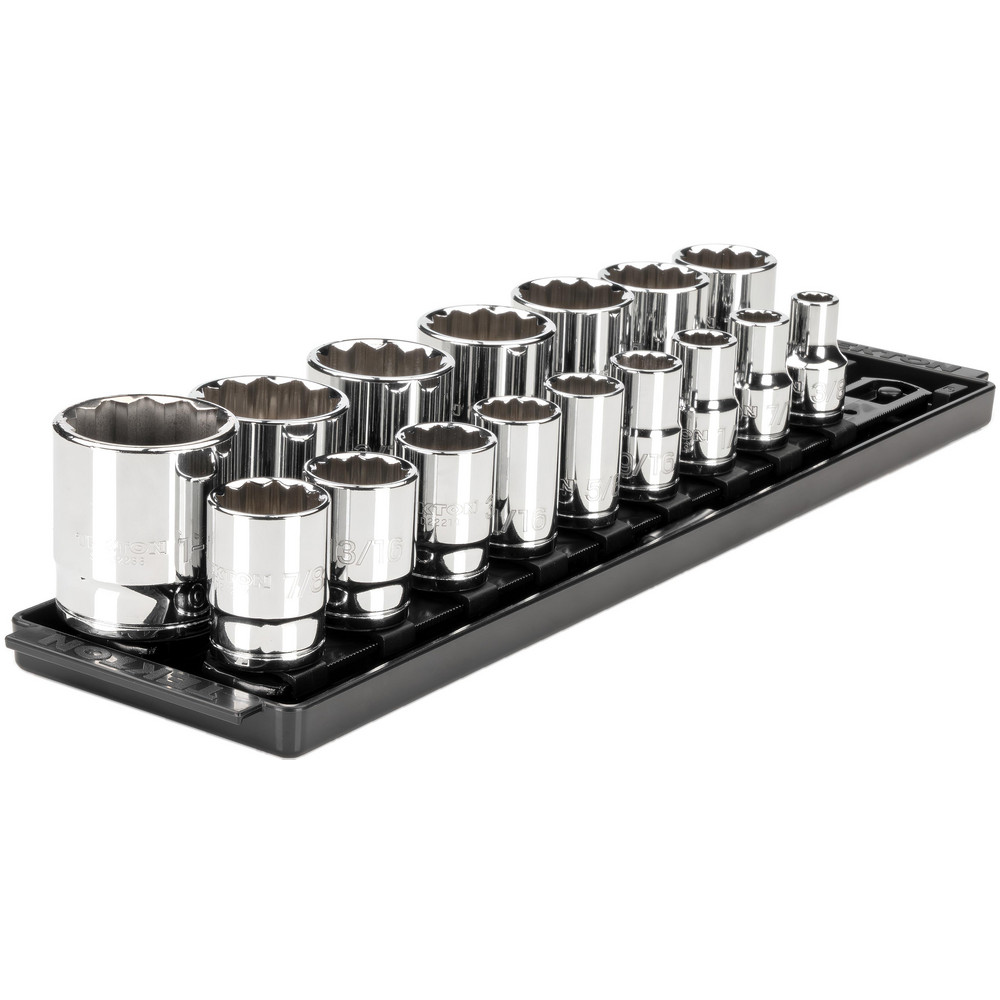 Tekton - Socket Set: Standard, 16 Pc, 1/2" Drive, 3/8" Min, 1-5/16" Max ...