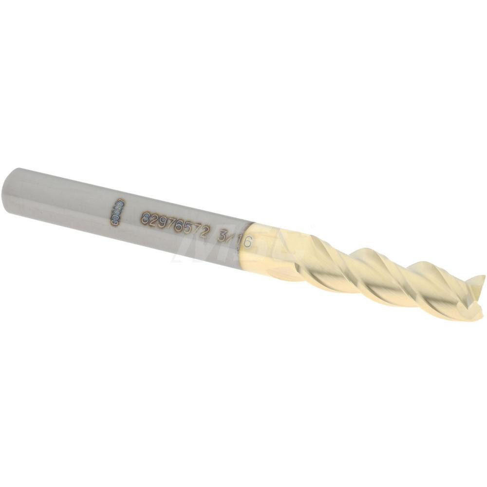 Accupro - Square End Mill: 3/16" Dia, 5/8" LOC, 3 Flute, Solid Carbide ...