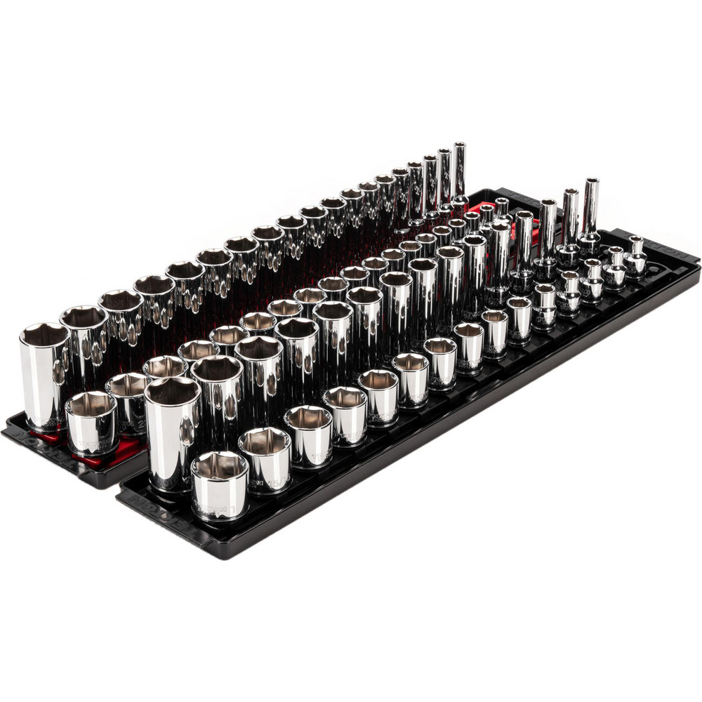 Tekton - Socket Set: Deep & Standard, 68 Pc, 3/8" Drive, 1/4" Min, 1 ...