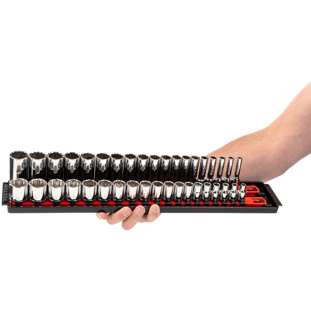 Tekton - Socket Set: Deep & Standard, 68 Pc, 3/8" Drive, 1/4" Min, 1 ...