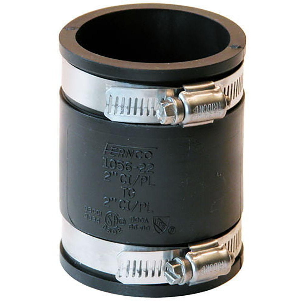 Fernco - 2" PVC Flexible Pipe Coupling with Clamp | MSC Direct