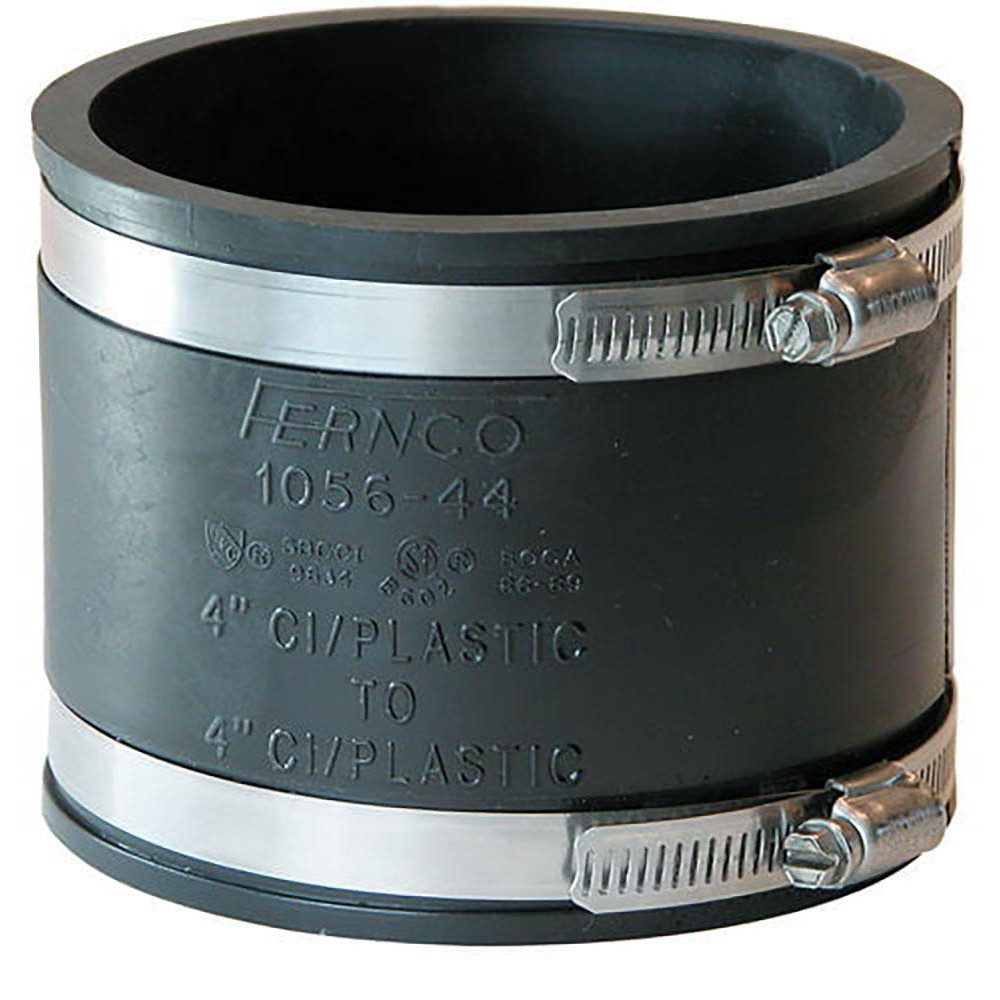 Fernco - 4" PVC Flexible Pipe Coupling with Clamp | MSC Direct