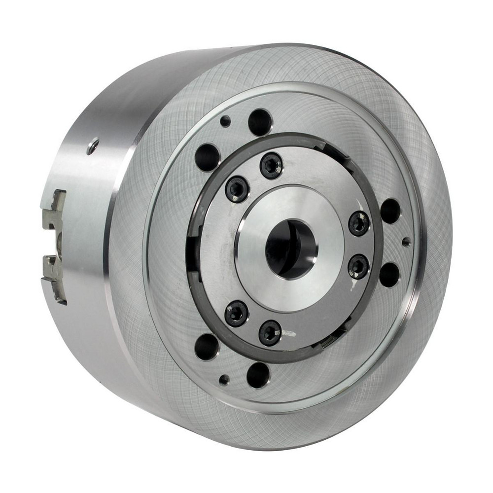 Kitagawa - Hydraulic Power Lathe Chuck: 8" Dia, 3 Jaws, Plain Back ...