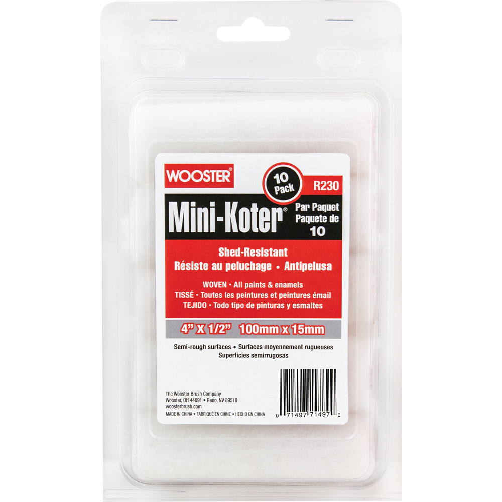 Wooster Brush - Mini Roller Cover: 1/2" Nap, 4" Wide | MSC Direct