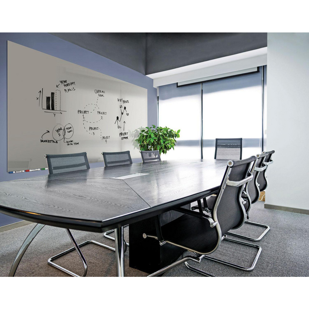 Ghent - Ghent Aria Low Profile Magnetic Glass Whiteboard, 4'H x 5'W ...