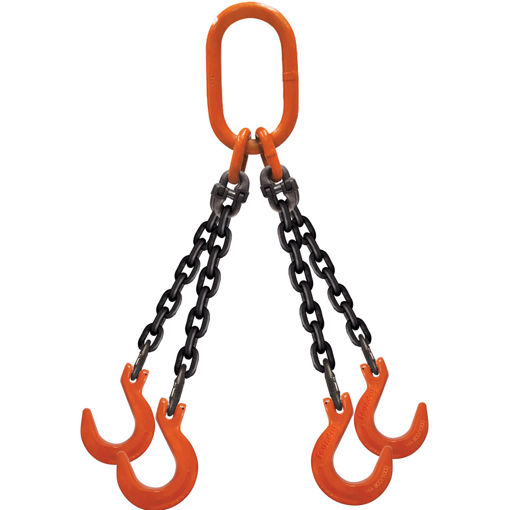 Lift-All - Chain Sling: QOF, 4' Long, 13200 lb Capacity at 30 deg, 3/8 ...