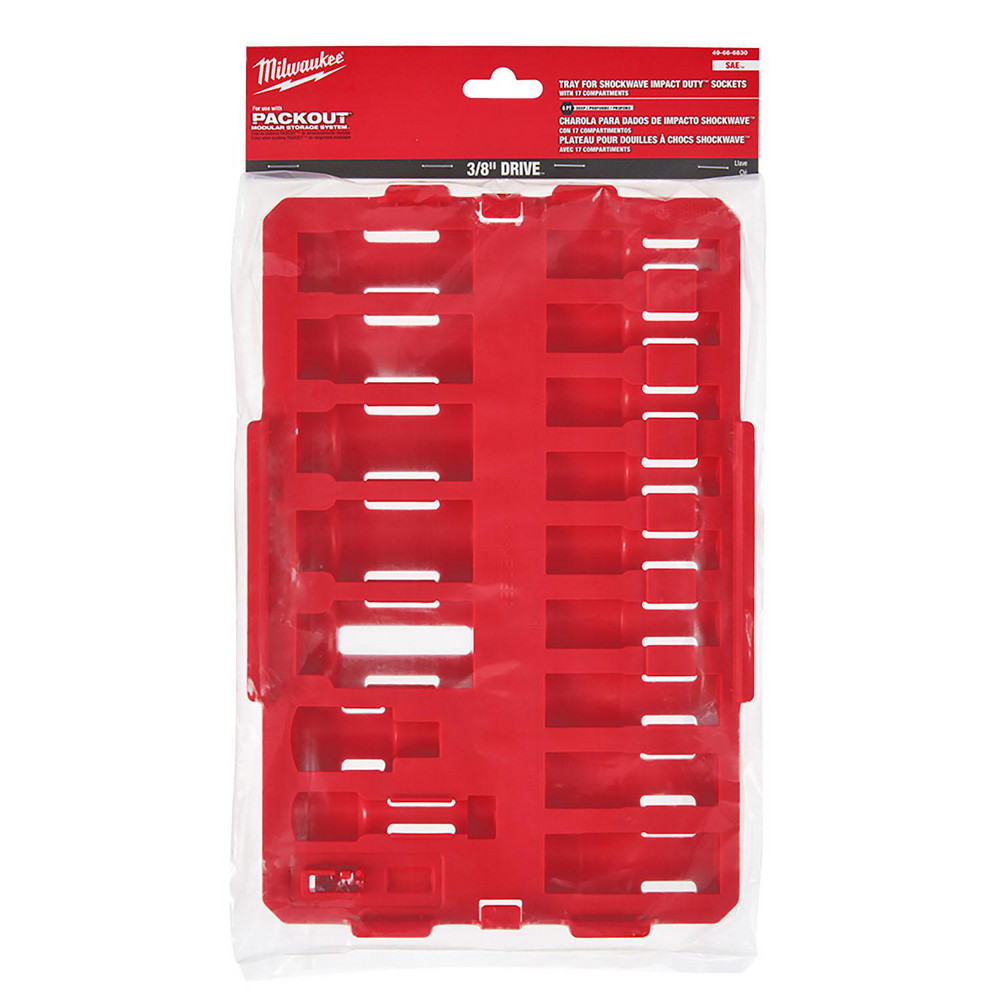 Milwaukee Tool - Socket Storage: Type: Tray; Drive Size (Inch): 3/8 ...