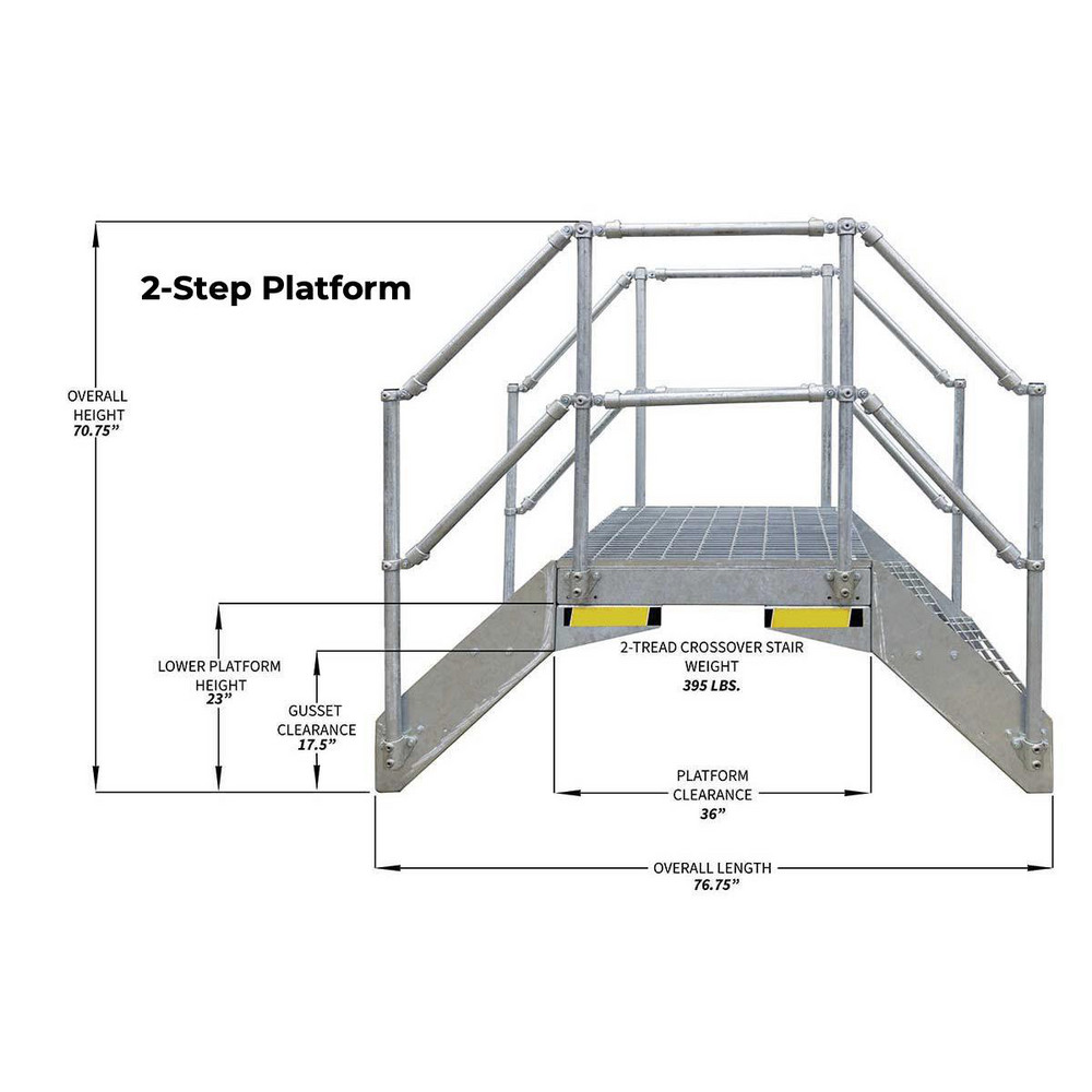 Garlock Safety Systems - 2-Step Steel Crossover Bridge: 1000 lb ...