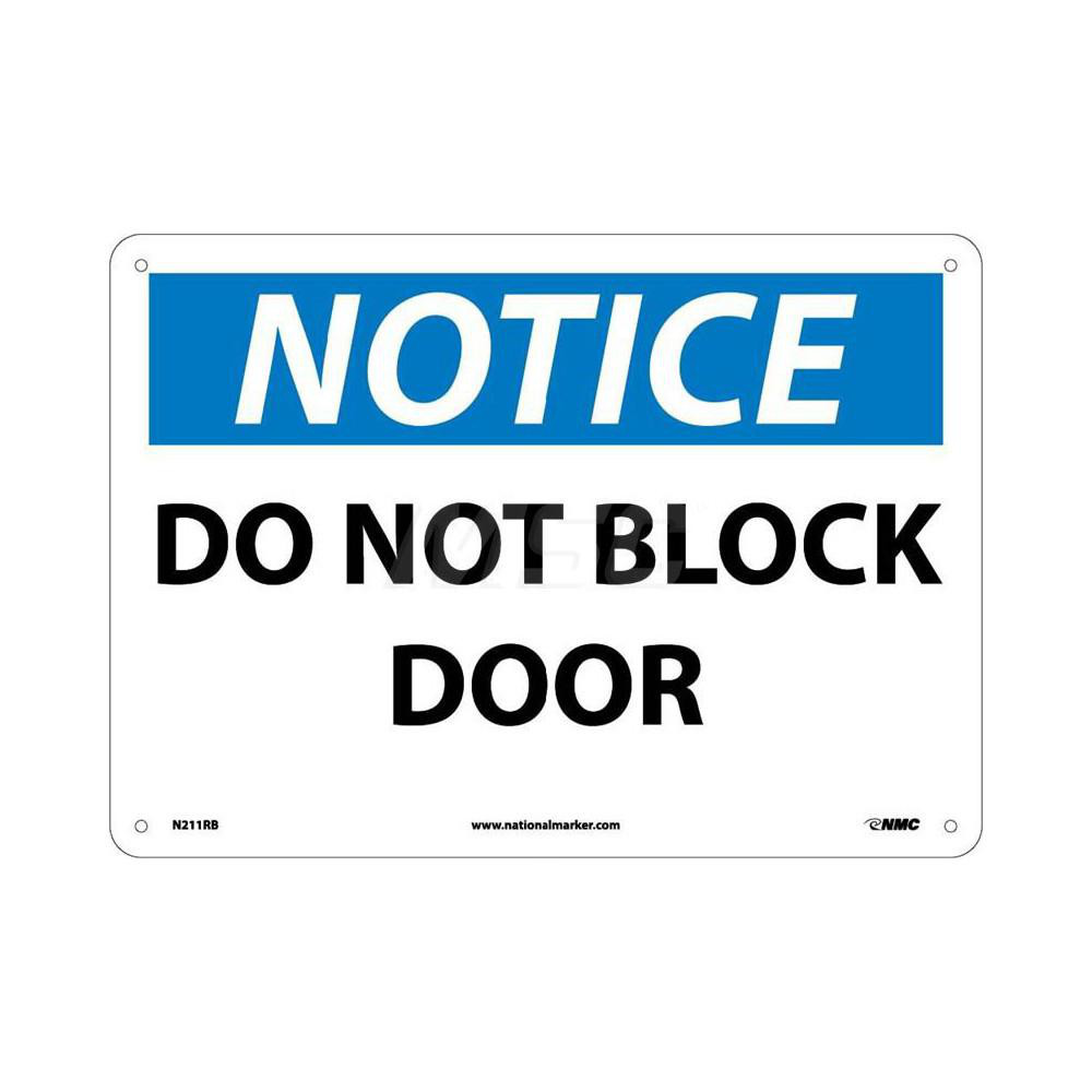 AccuformNMC - Accident Prevention Sign: Rectangle, Notice, DO NOT BLOCK ...