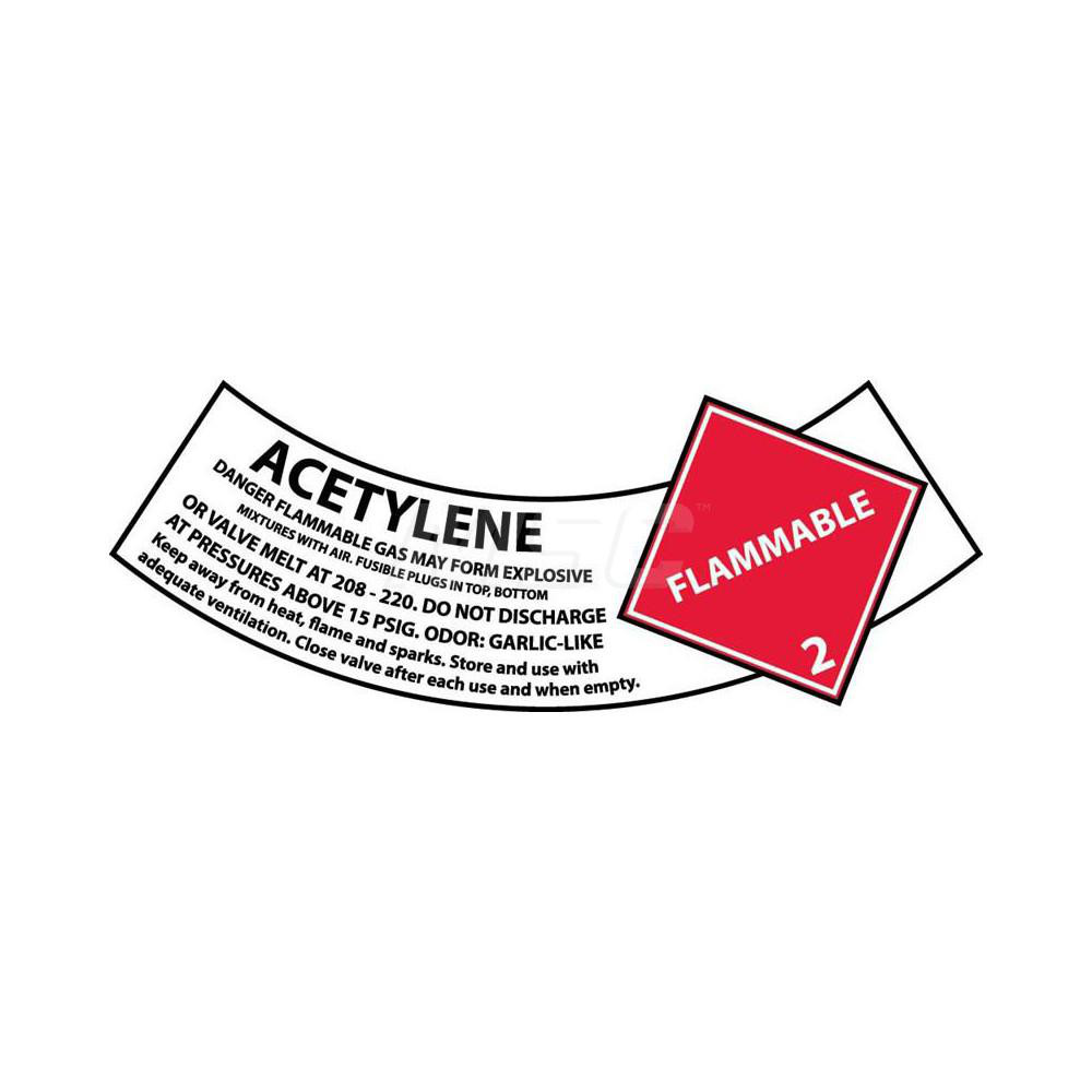 AccuformNMC - Hazardous Material Label: "Acetylene Gas - Flammable 2 ...