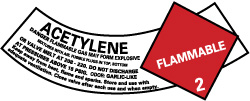 AccuformNMC - Hazardous Material Label: "Acetylene Gas - Flammable 2 ...