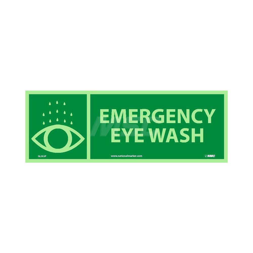 AccuformNMC - First Aid Sign: Rectangle, Emergency Eye Wash | MSC Direct