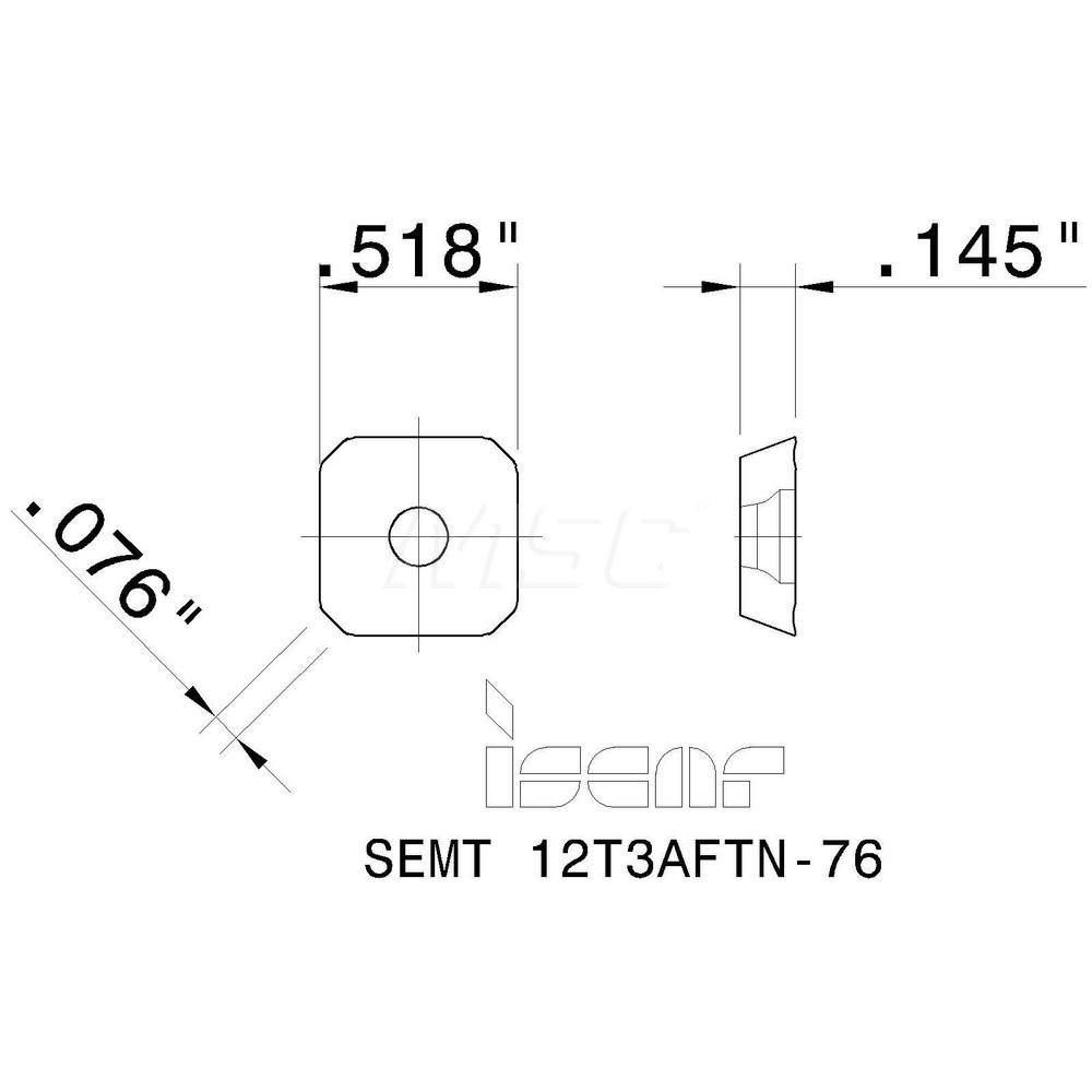 Iscar - Milling Insert: ANSI ‎SEMT 12T3AFTN-76 IC908, ISO SEMT 12T3AFTN ...