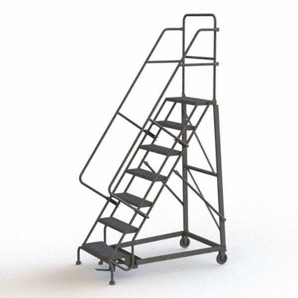 TRI-ARC - Steel Rolling Ladder: 450 lb Capacity, 7 Step | MSC Direct