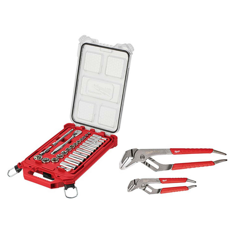 Milwaukee Tool - Socket Set: Ratchet & Socket Set, 30 Pc, 3/8" Drive, 1 ...