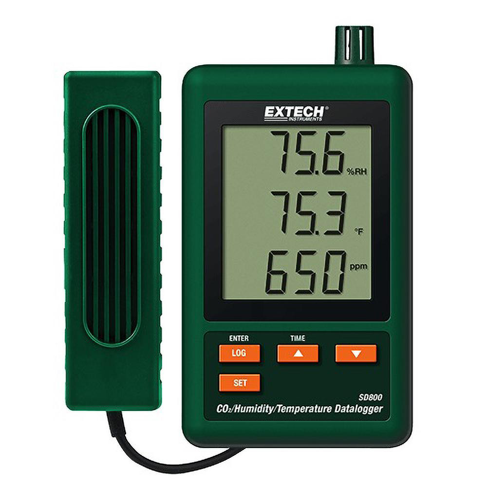 Extech - 32 to 122°F, 10 to 90% Humidity Range, Temp, CO2 Recorder ...