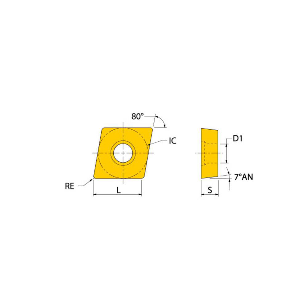 Ingersoll Cutting Tools - Turning Insert: CCET32.50R-GF TT9020, Carbide ...