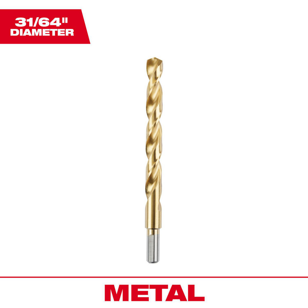 Milwaukee Tool - Jobber Length Drill Bit: 31/64" (0.4844) Dia, 135 deg ...