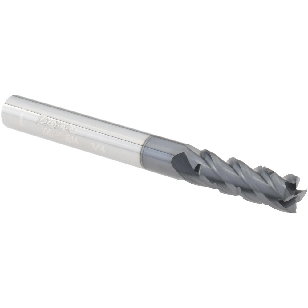 ProMax - Roughing & Finishing End Mill: 1/4" Dia, 4 Flute, Square End, Chipbreaker, Solid ...