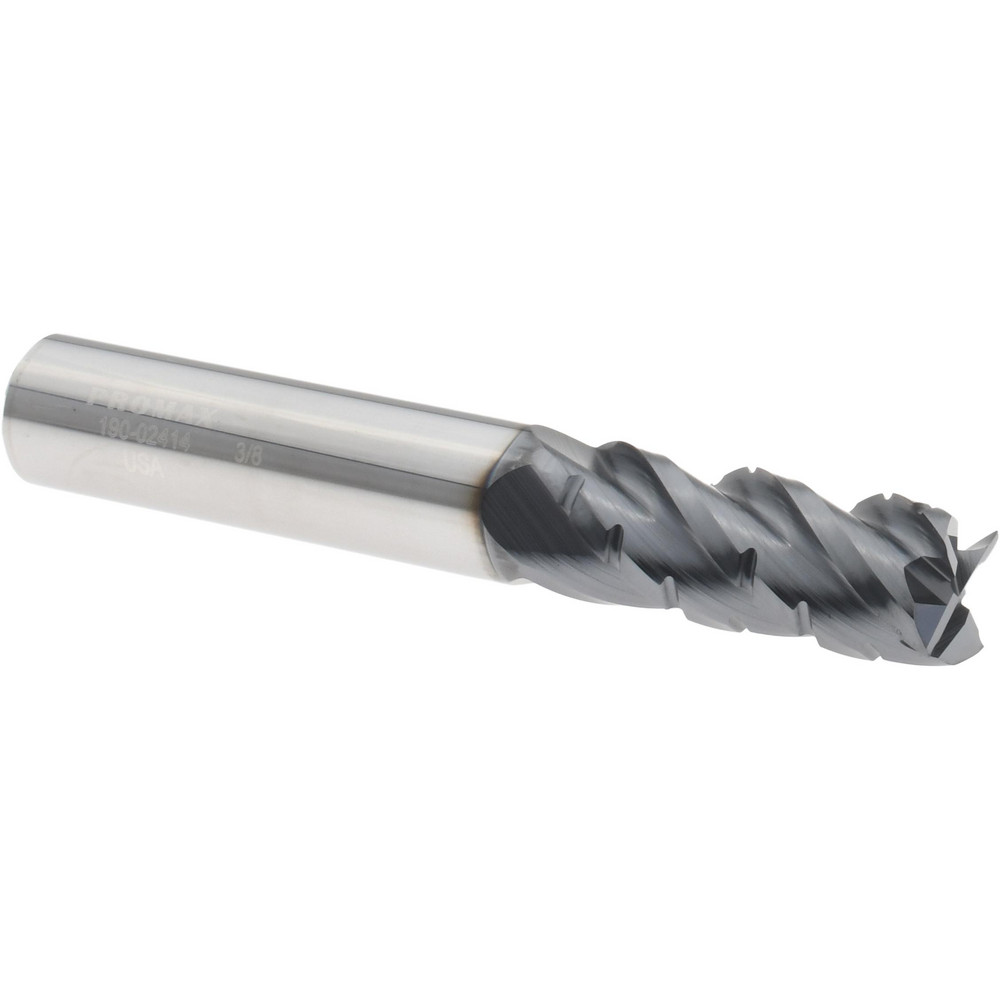 ProMax - Roughing & Finishing End Mill: 3/8" Dia, 4 Flute, Square End, Chipbreaker, Solid ...