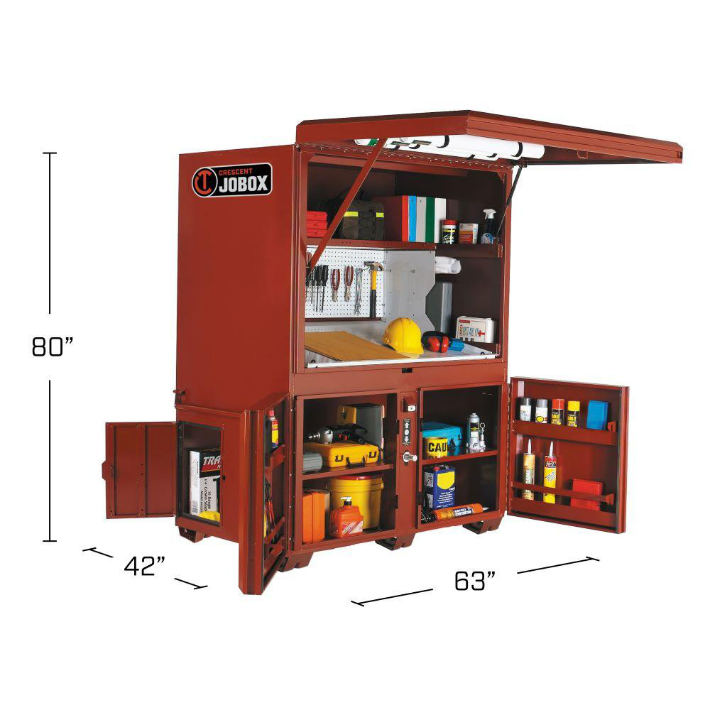 Jobox - Jobsite Field Office: 62-1/2" Wide, Steel, Brown | MSC Direct