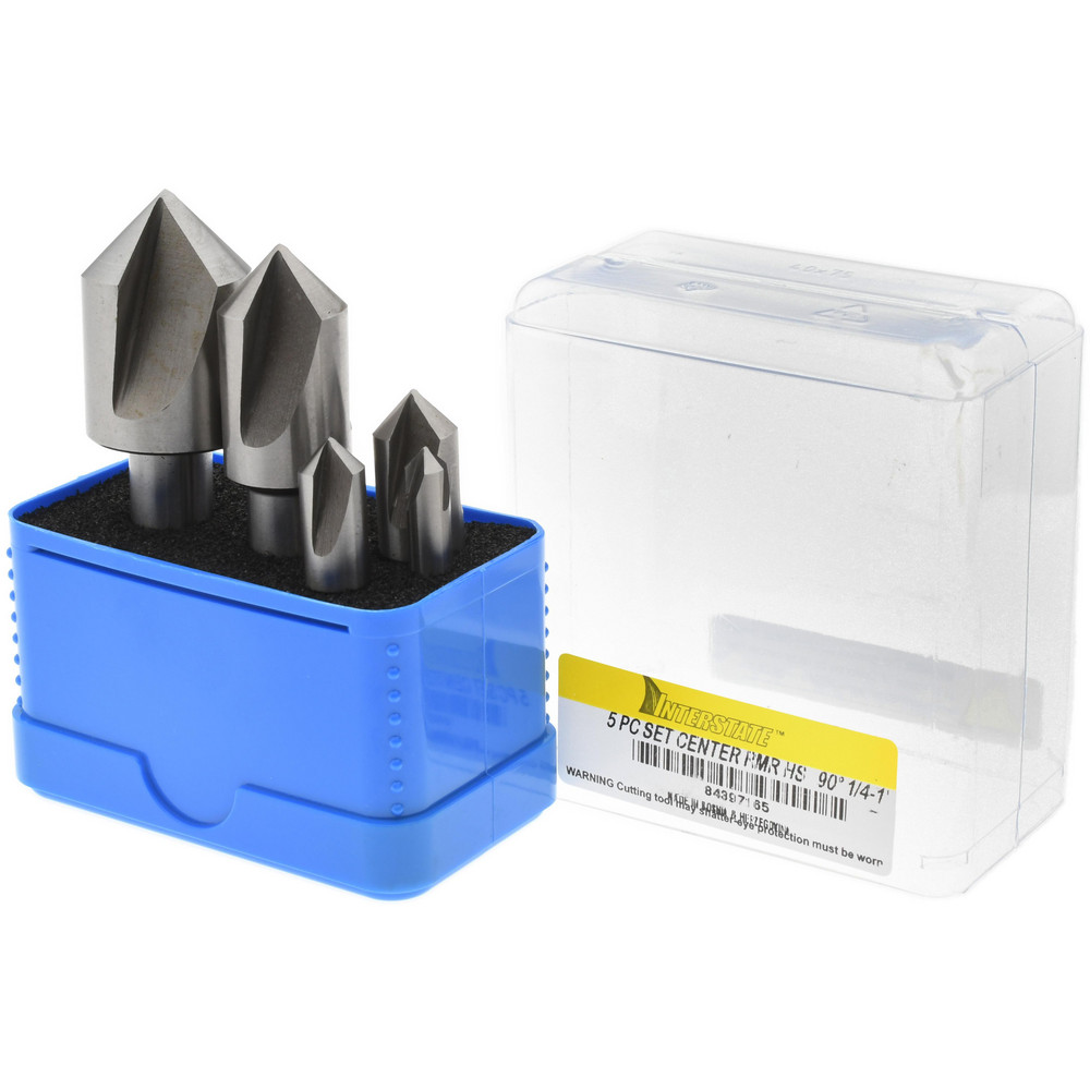 Value Collection - Countersink Set: 5 Pc, 1/4 to 1" Head Dia, 3 Flute ...