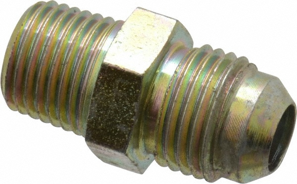 Voss - Industrial Pipe Adapter: 9/16-18 x 1/4" Male Thread, MJIC x ...