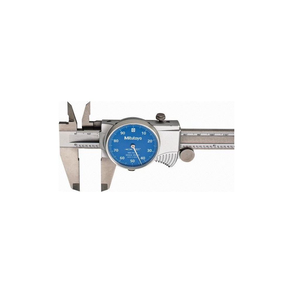 Mitutoyo - Dial Caliper: 6", 0.001000" Graduation, 0.1" per Revolution ...