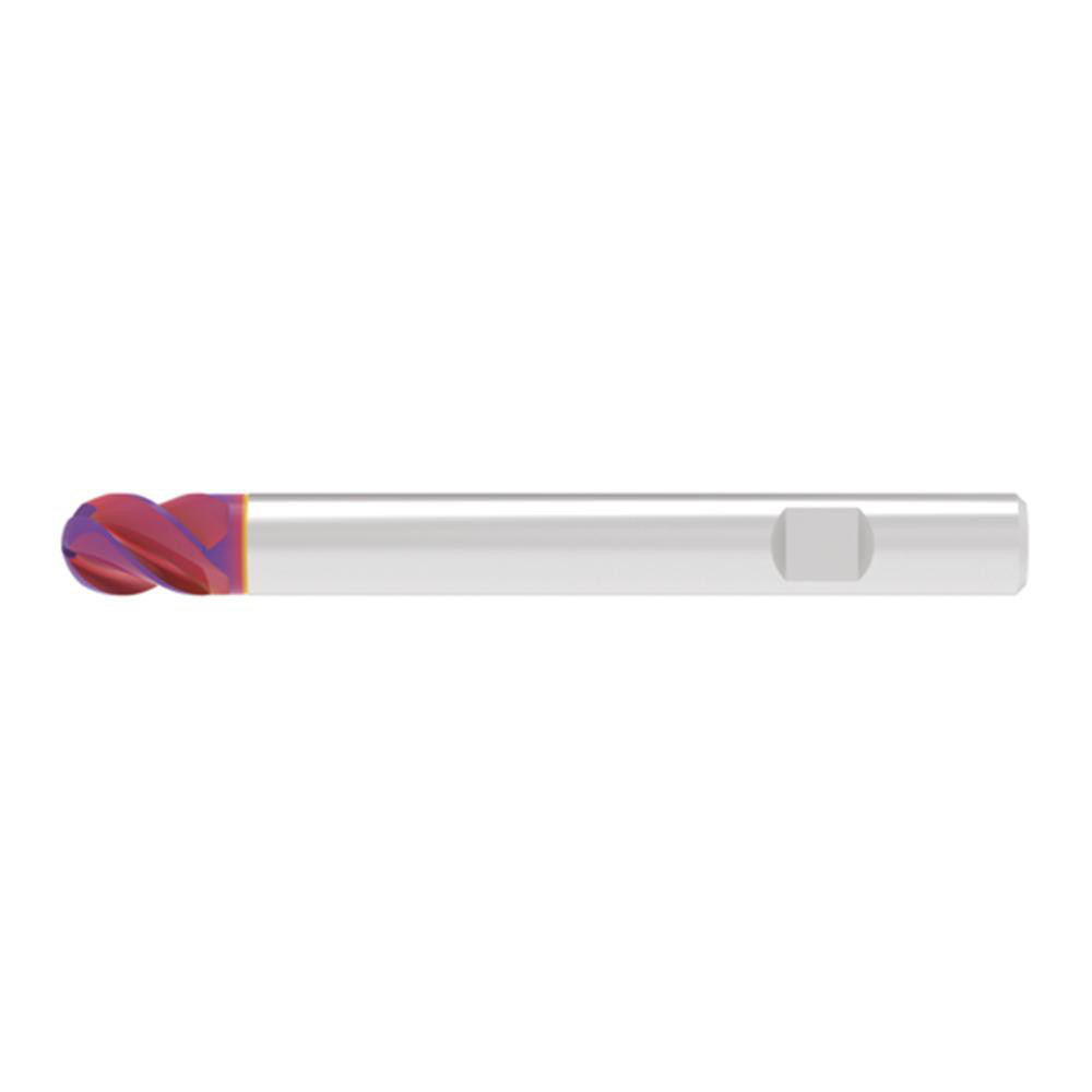 WNT - Ball End Mill: 10.00 mm Dia, 14.00 mm LOC, 4 Flute, Solid Carbide ...
