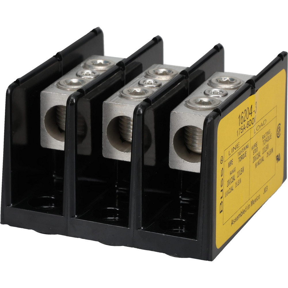 Cooper Bussmann - 3 Poles, 175 Amp, 2/0-8 AWG (Cu/Al) Primary, 2/0-8 ...