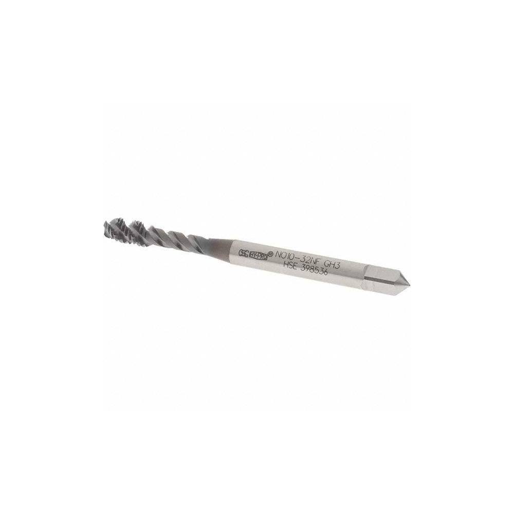 OSG - Spiral Flute Tap: #10-32, UNF, 3 Flute, Modified Bottoming Chamfer, 2B Class of Fit ...