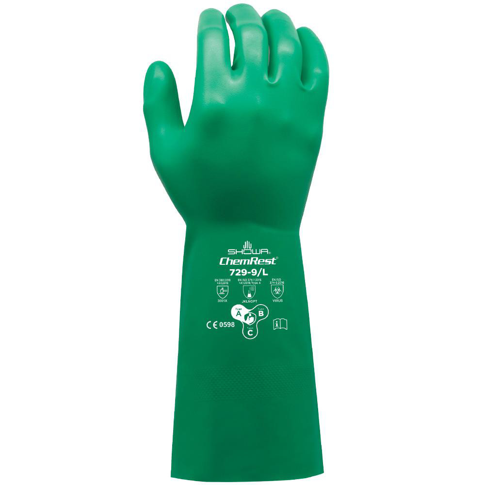 SHOWA - Chemical Resistant Gloves: SHOWA® ChemRest 729, 15.00 mil ...