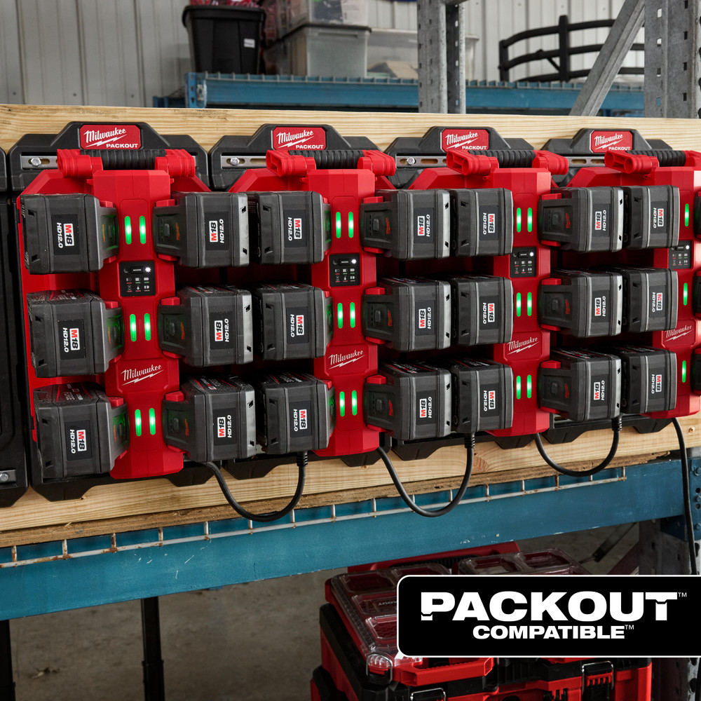 Milwaukee Tool - M18™ Six Bay Daisy Chain Rapid Charger w/ PACKOUT ...