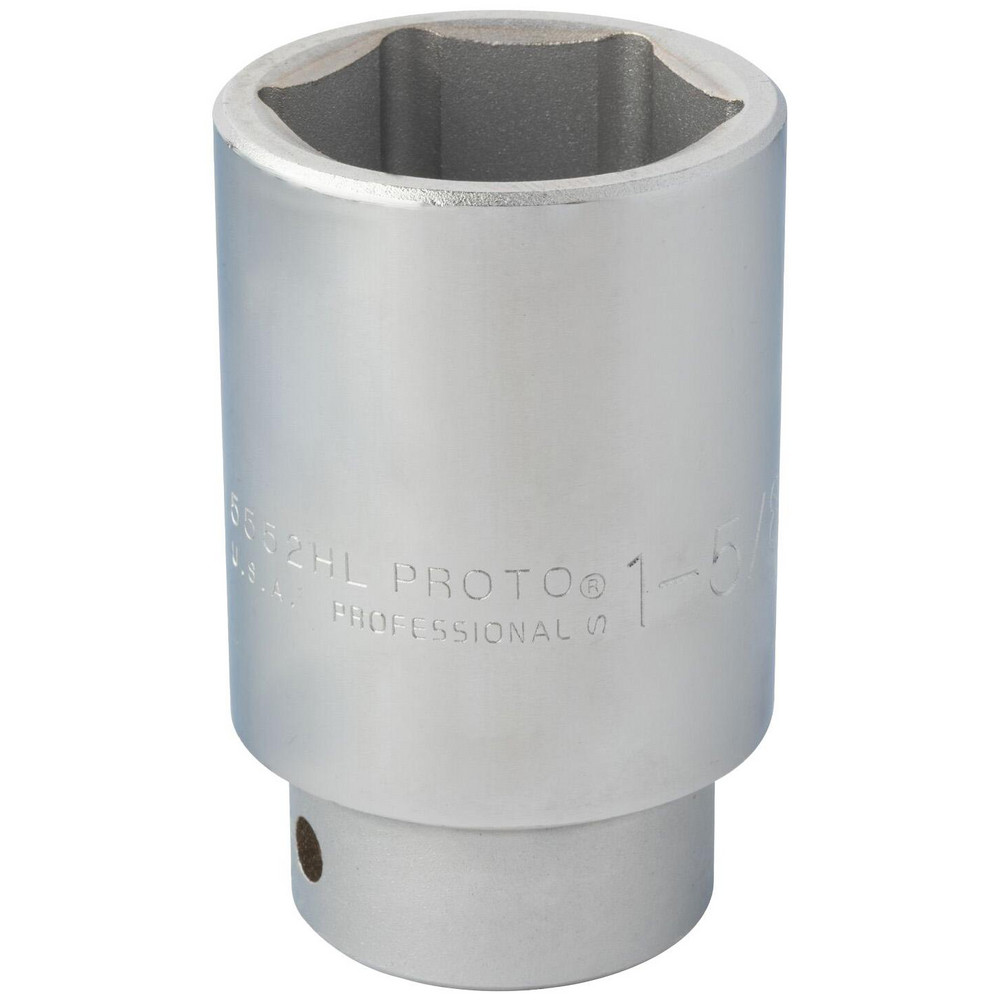 Deep Hand Socket: 1-5/8" Socket, 6-Point - 6 Points, 3-1/2" OAL