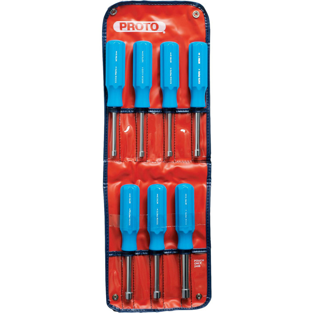 Proto - Nut Driver Set: 7 Pc, 5 to 10 mm, Solid Shaft, Color-Coded ...