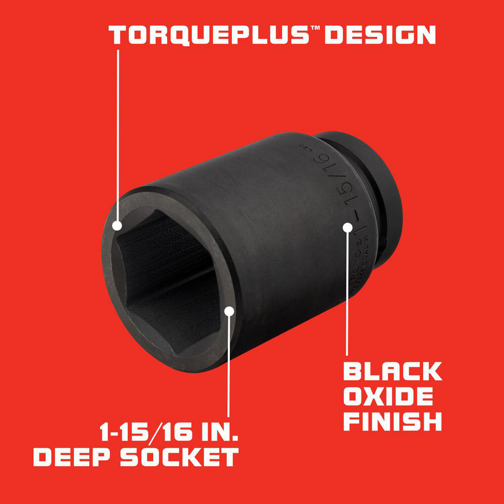 Proto - Impact Socket: 1" Drive, 1-15/16" Socket, Hex Drive | MSC Direct