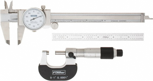 Fowler - 4 Piece, Machinist Caliper and Micrometer Tool Kit - 85213536 ...
