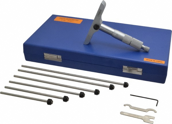 Fowler - 0 to 6" Range, 6 Rod, Satin Chrome Finish Mechanical Depth ...