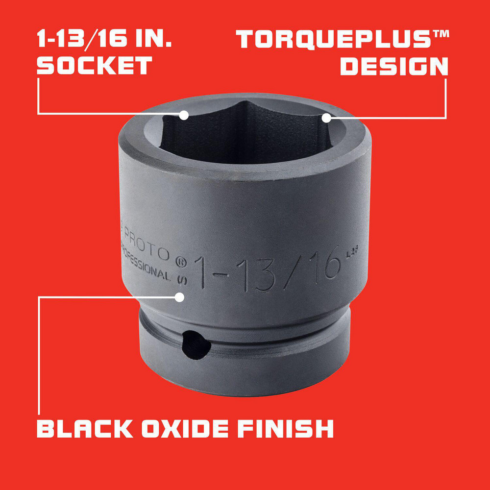 Proto - Impact Socket: 1" Drive, 1-13/16" Socket, Hex Drive | MSC Direct