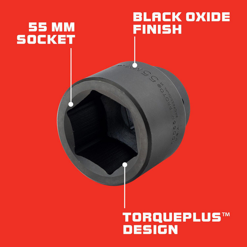 Proto - Impact Socket: 1" Drive, 55 mm Socket, Hex Drive | MSC Direct