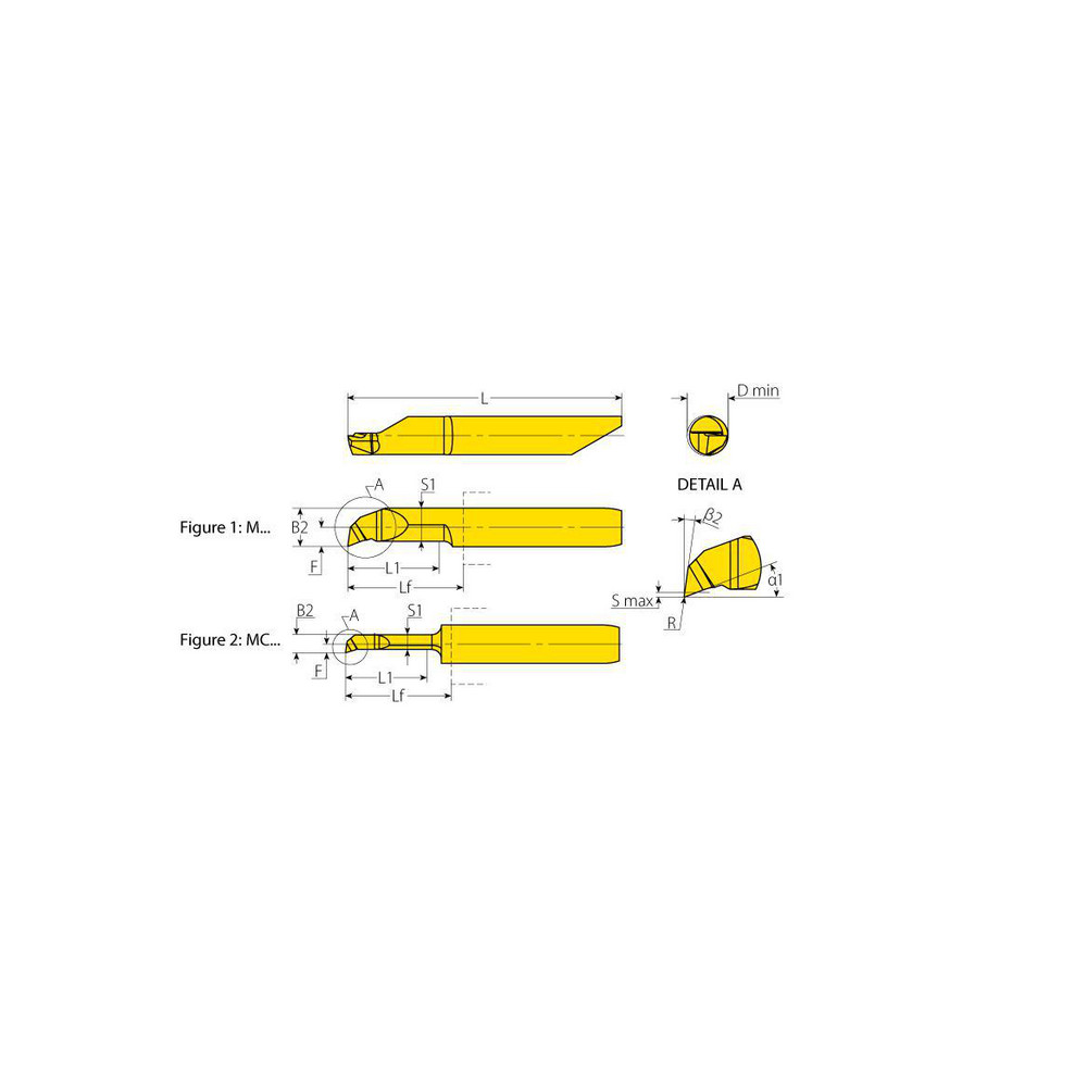 Vargus - Micro Boring Bar: 7.20 mm Min Bore, 25.00 mm Max Depth, Right ...