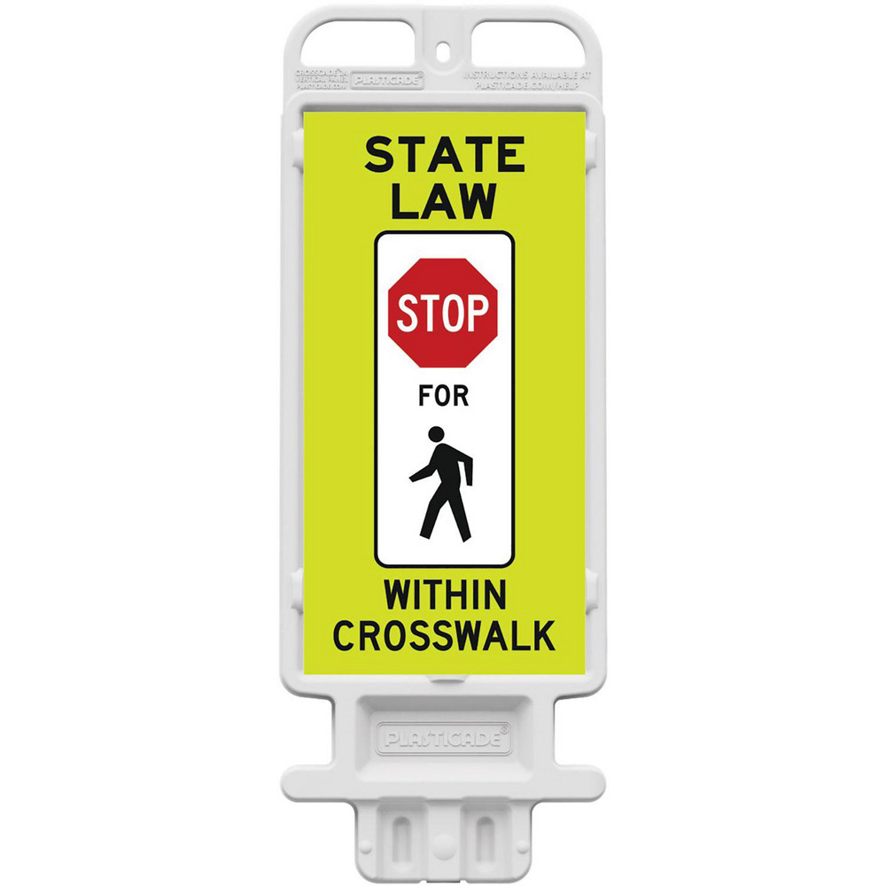 Plasticade - Pedestrian Crossing Sign: A-Frame, STOP, STATE LAW STOP ...