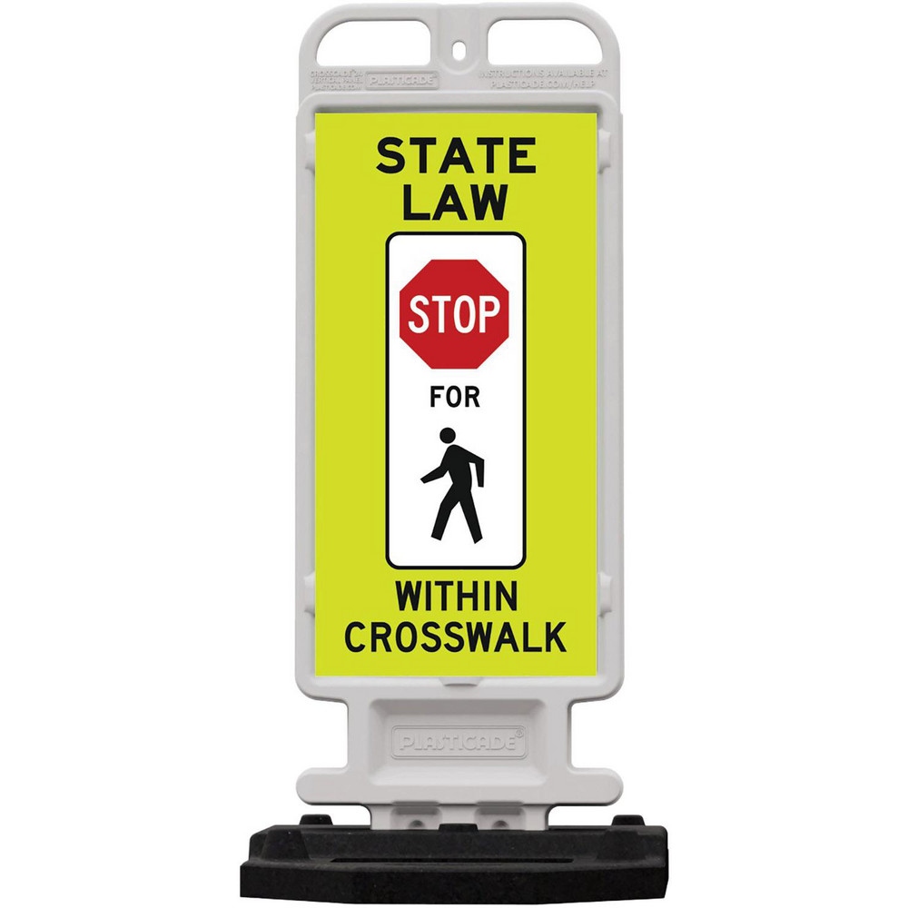 Plasticade - Pedestrian Crossing Sign: A-Frame, STOP, STATE LAW STOP ...