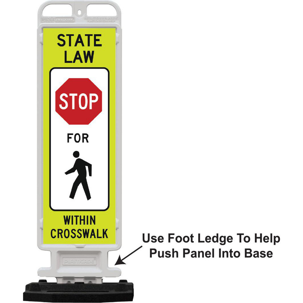 Plasticade - Pedestrian Crossing Sign: A-Frame, STOP, STATE LAW STOP ...