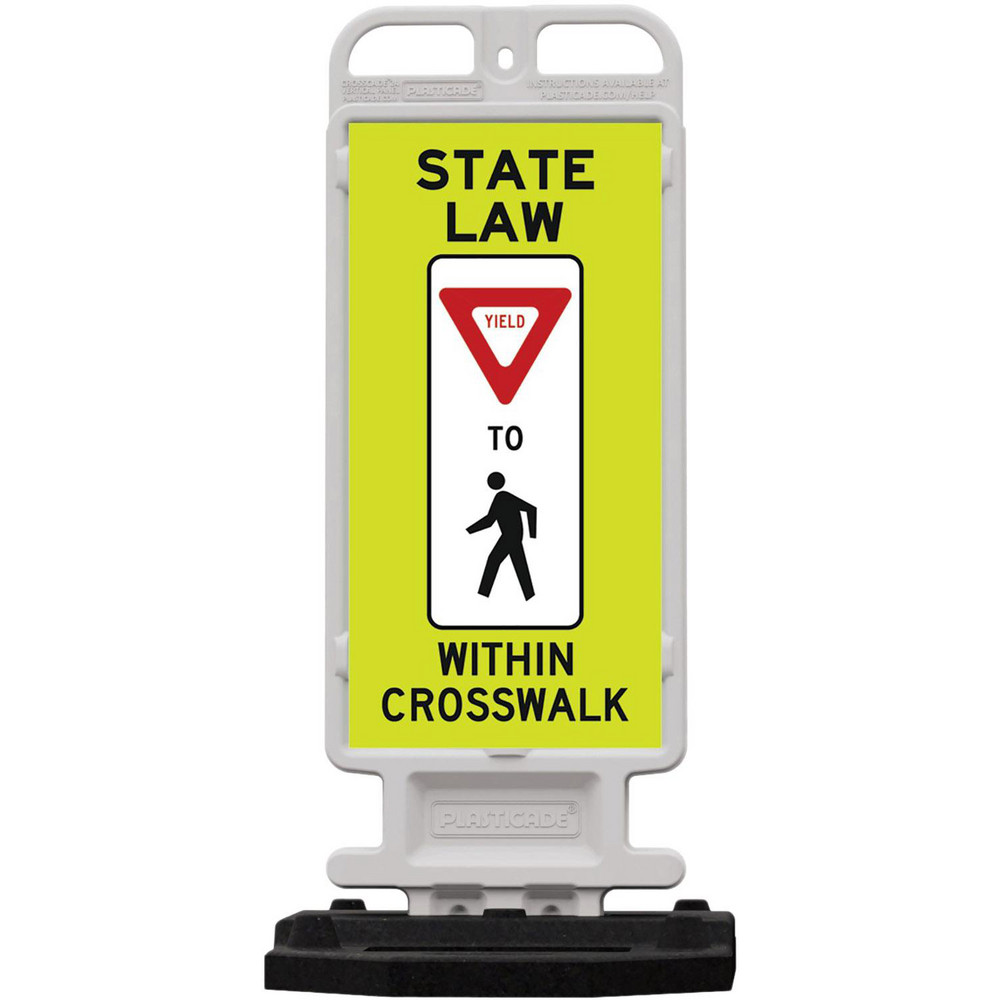 Plasticade - Pedestrian Crossing Sign: A-Frame, Yield, STATE LAW YIELD ...