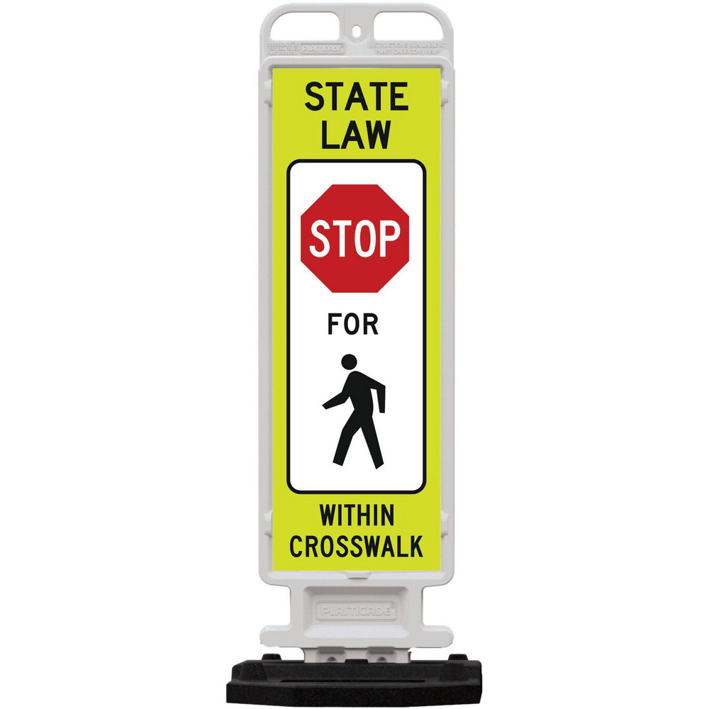 Plasticade - Pedestrian Crossing Sign: A-Frame, STOP, STATE LAW STOP ...