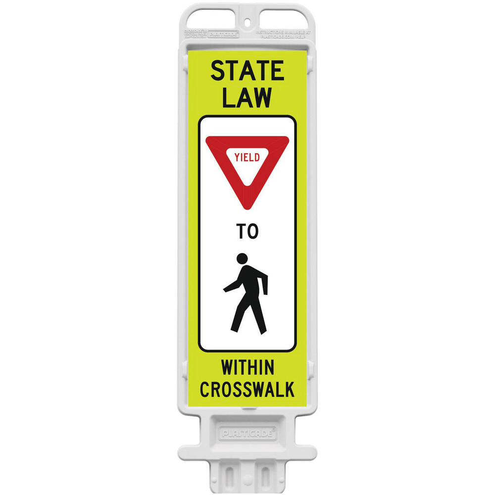 Plasticade - Pedestrian Crossing Sign: A-Frame, Yield, STATE LAW YIELD ...