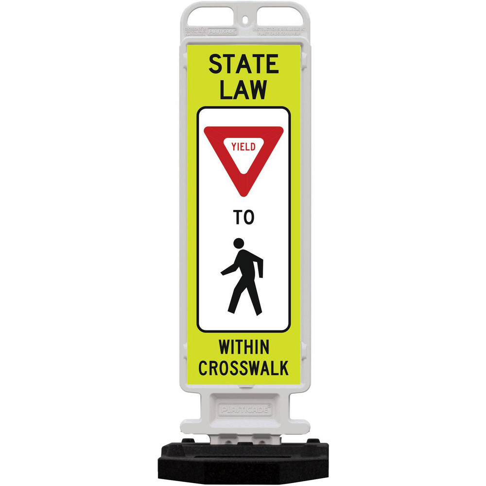Plasticade - Pedestrian Crossing Sign: A-Frame, Yield, " STATE LAW ...