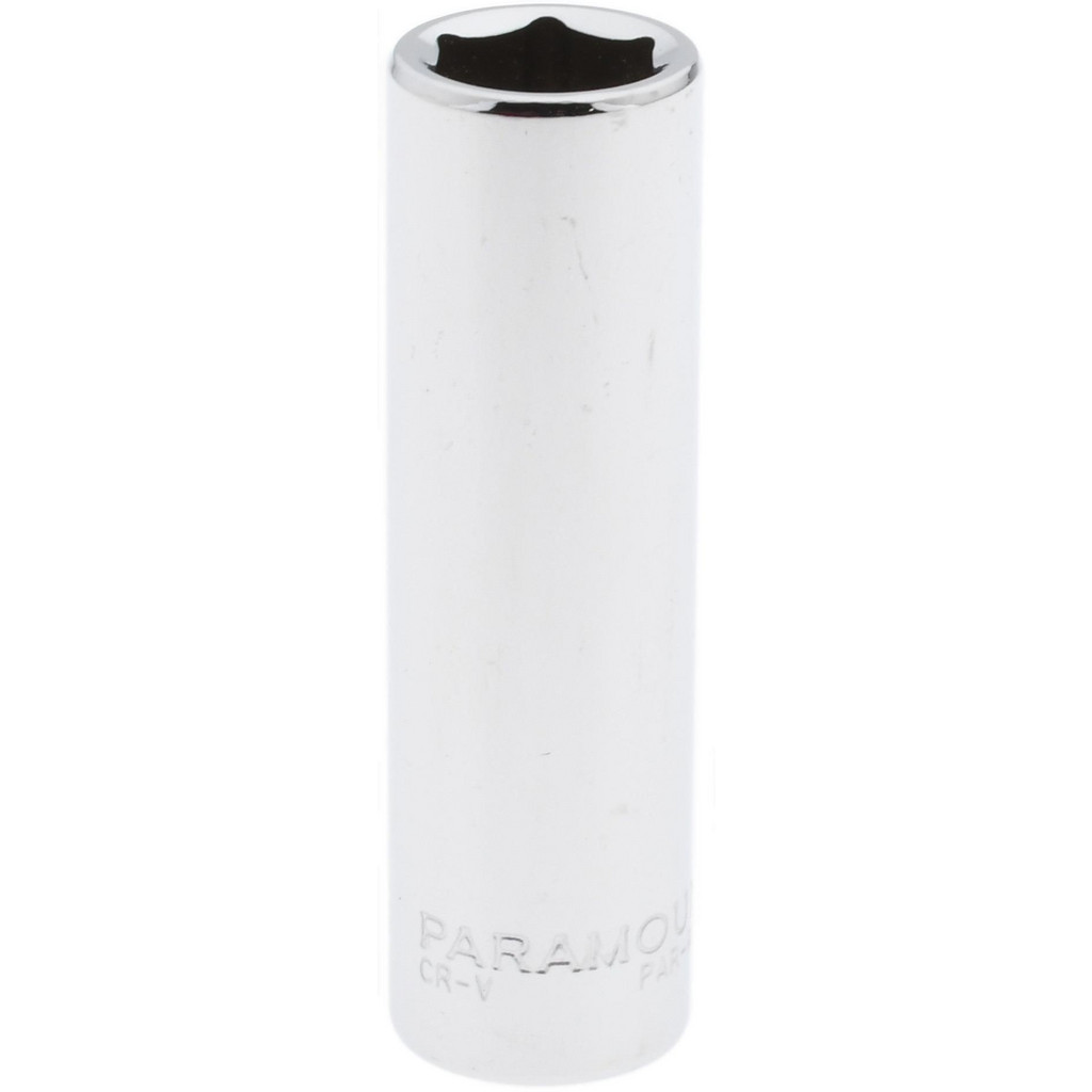 Deep Hand Socket: 3/8" Socket, 6-Point - Chrome-Plated