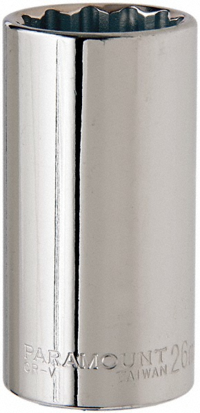 Paramount - Deep Hand Socket: 3/8" Drive, 26.00 mm Socket, 12-Point ...
